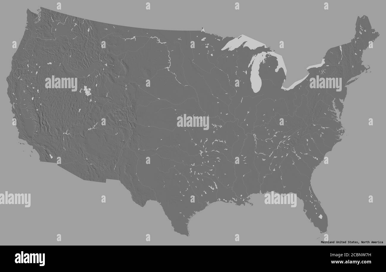 Shape of Mainland United States with its capital isolated on a solid ...