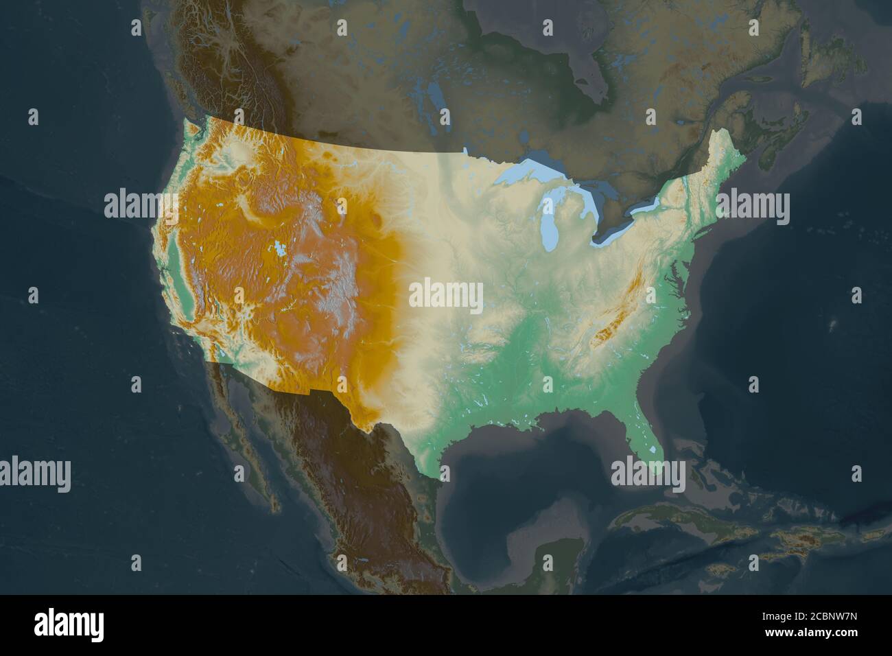 Shape of Mainland United States separated by the desaturation of ...