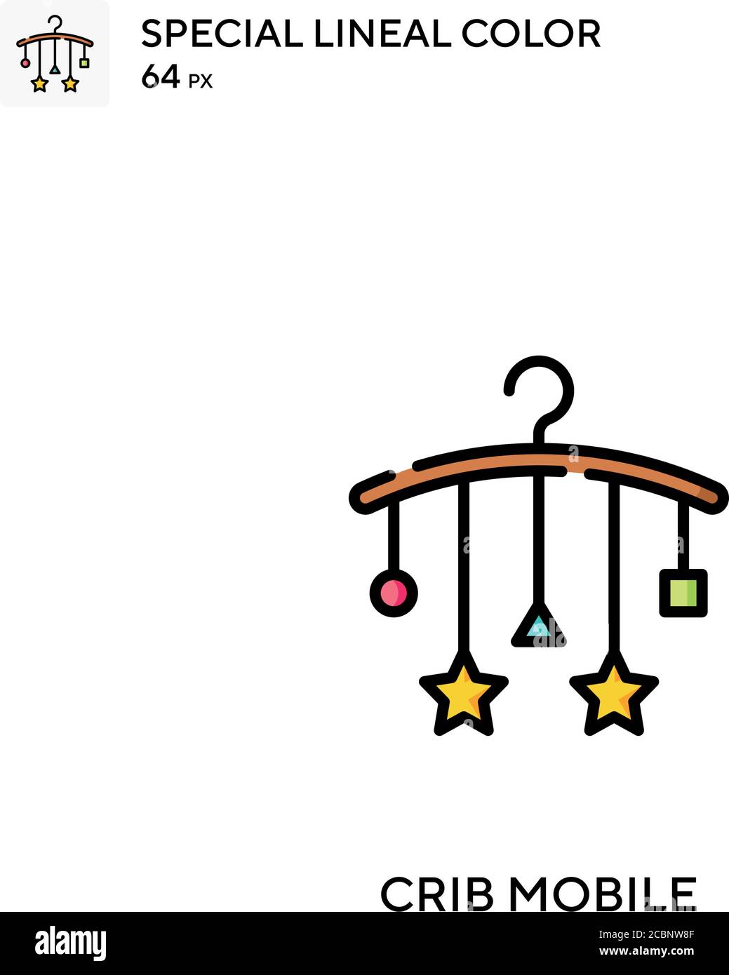 Crib mobile Special lineal color vector icon. Crib mobile icons for ...