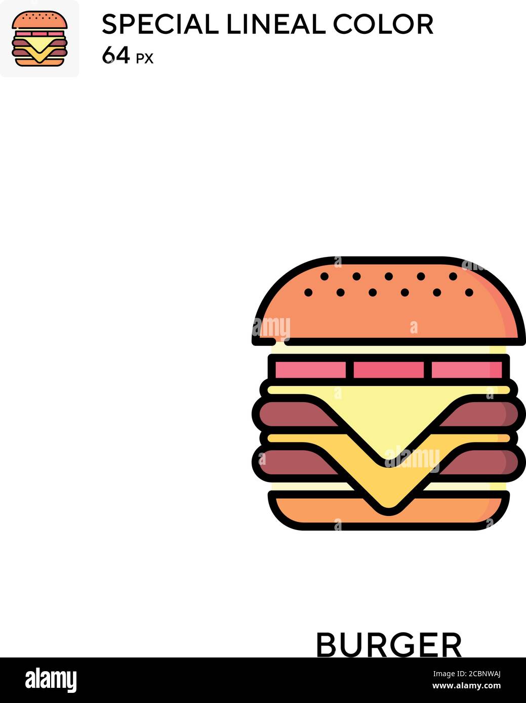 Burger Special lineal color vector icon. Burger icons for your business ...