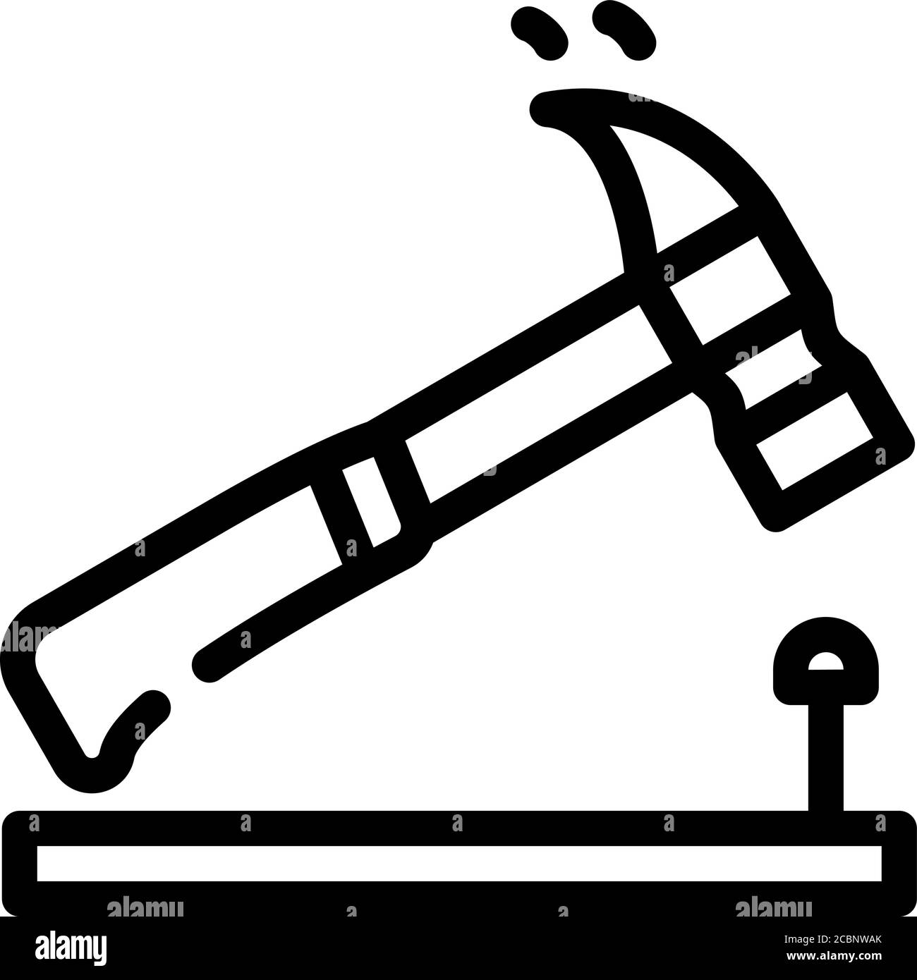 nailing hammer line icon vector isolated illustration Stock Vector ...