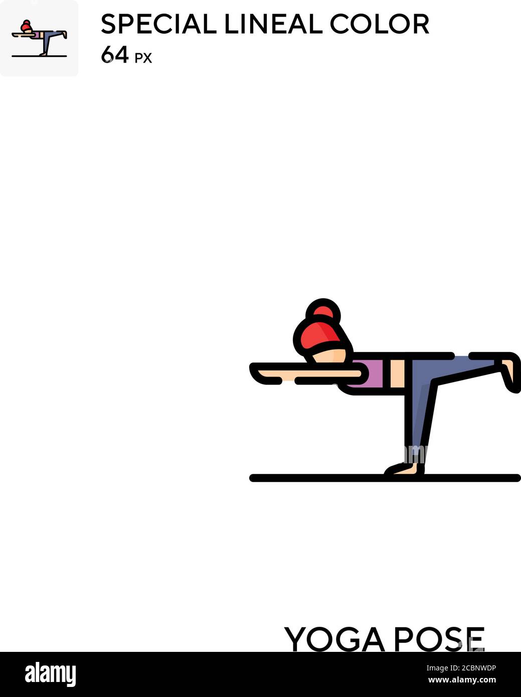 Yoga pose Special lineal color vector icon. Yoga pose icons for your ...