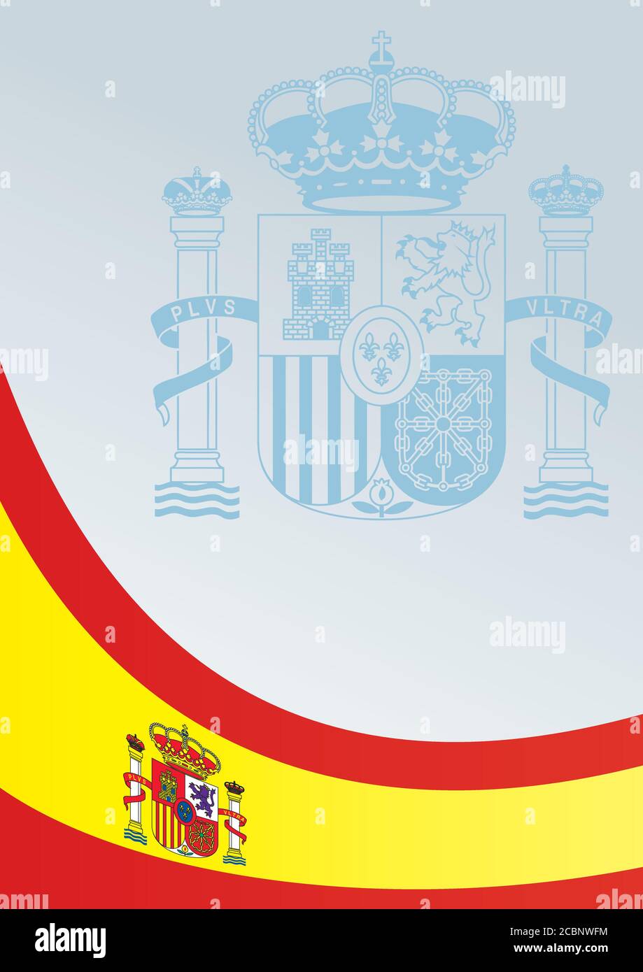 Flag of Spain, template for the award, an official document with a flag ...