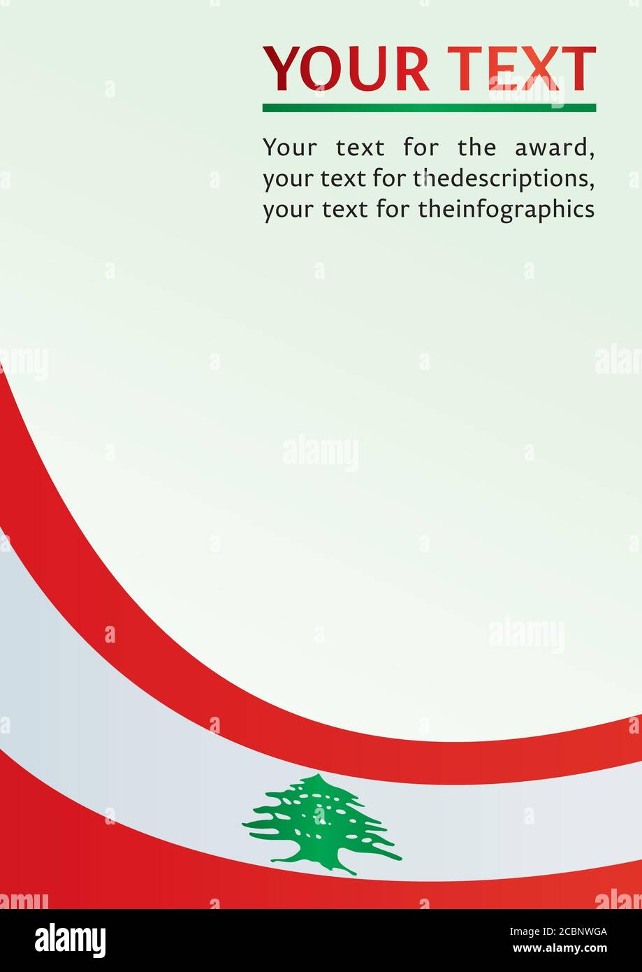 Flag of Lebanon, template for the award, an official document with a ...