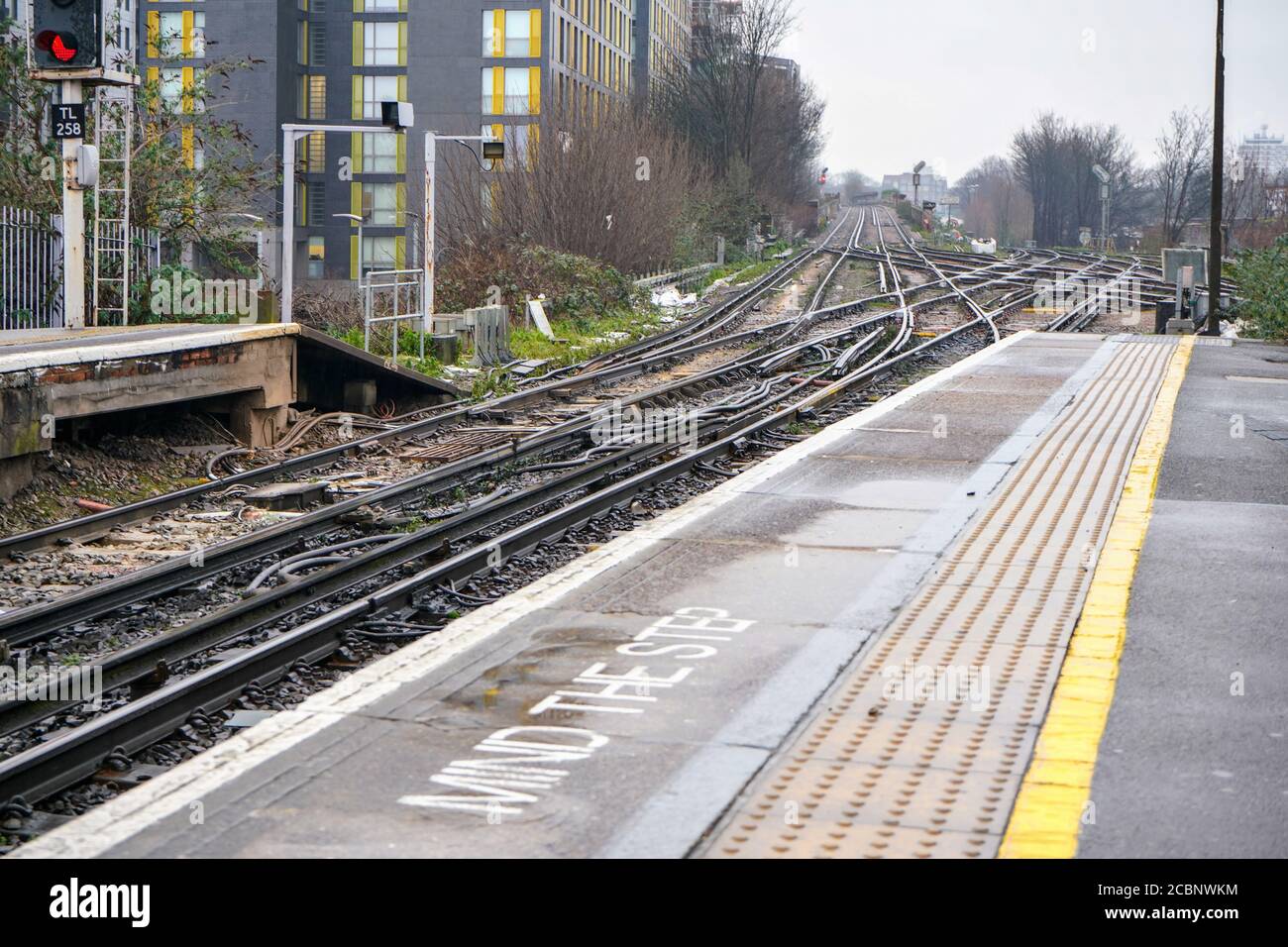 Red light at end of freight train hi-res stock photography and images ...