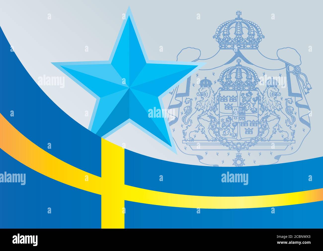 Flag of Sweden, template for the award, an official document from the ...