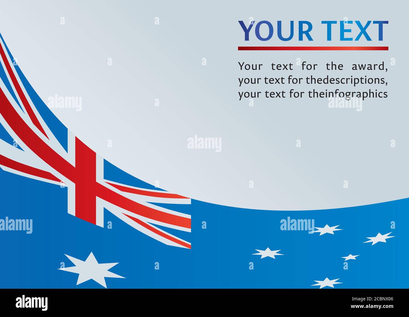 Flag of Australia, template for the award, an official document with a ...