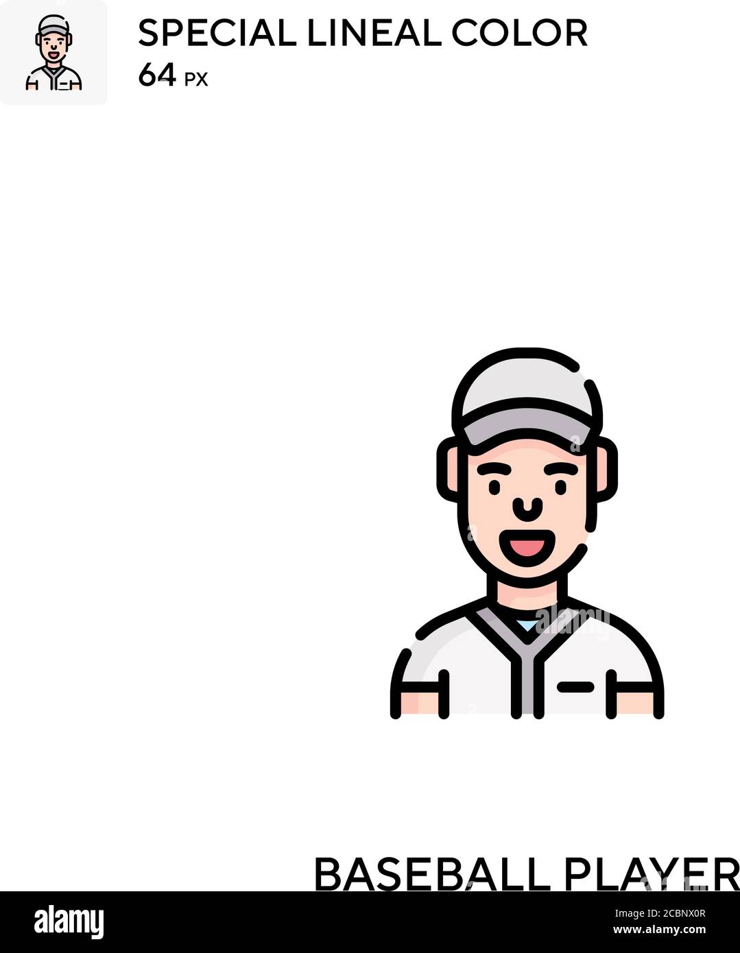 Baseball player Special lineal color vector icon. Baseball player icons for your business ...