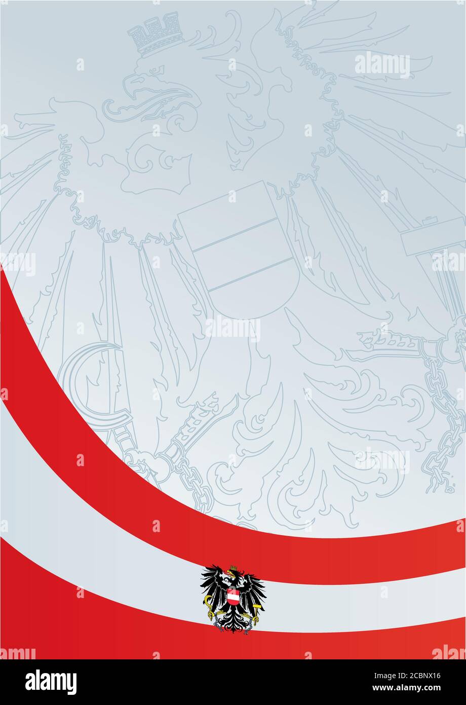 Flag of Austria, template for the award, an official document with a ...