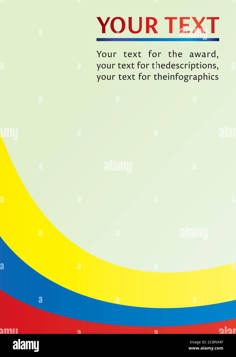 Flag of Colombia, template for the award, an official document with a ...