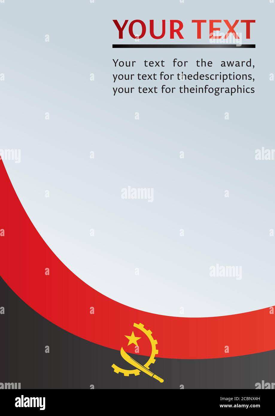 Flag of Angola, template for the award, an official document with a ...