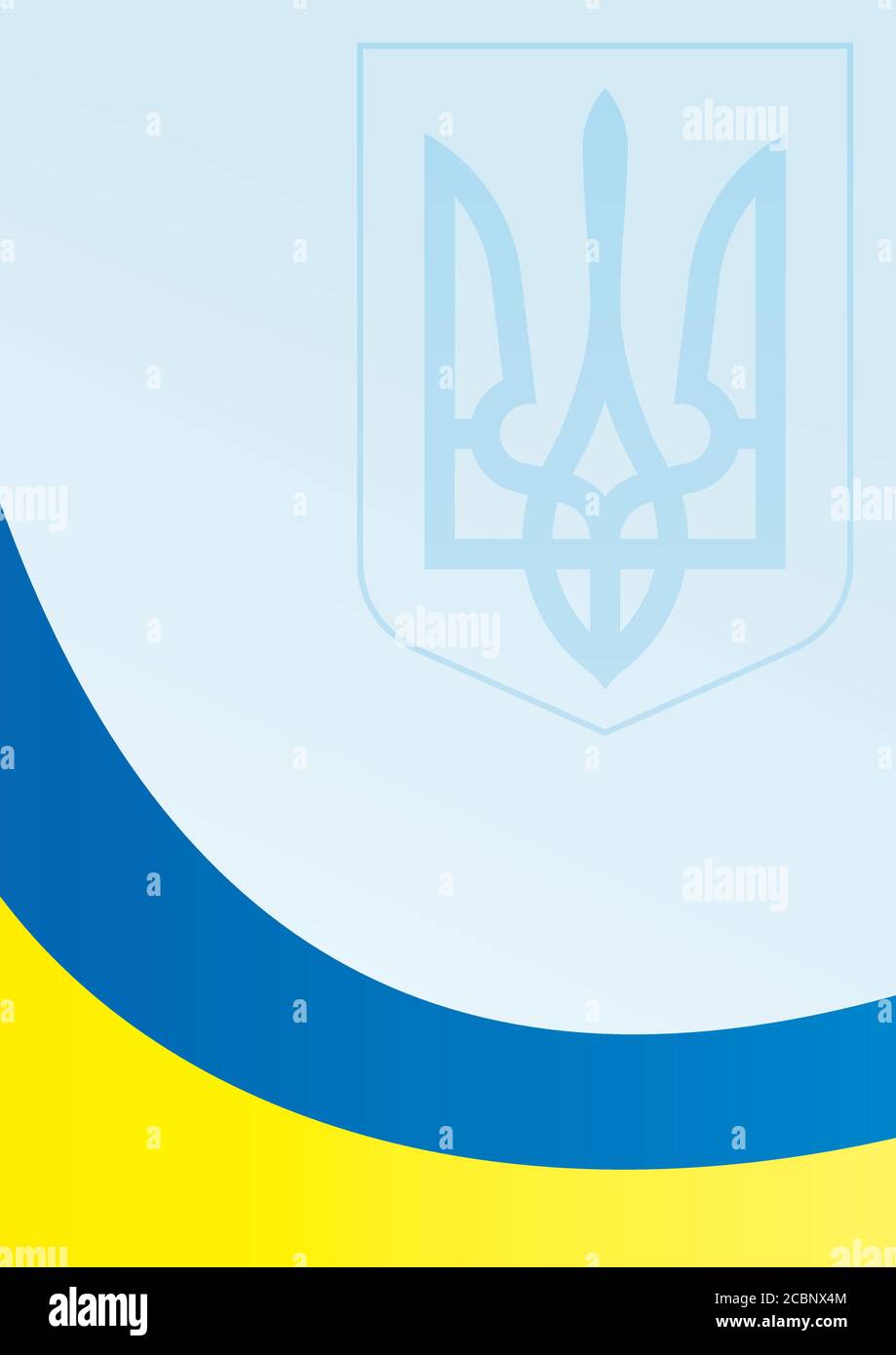 Flag of Ukraine, template for the award, an official document with a ...
