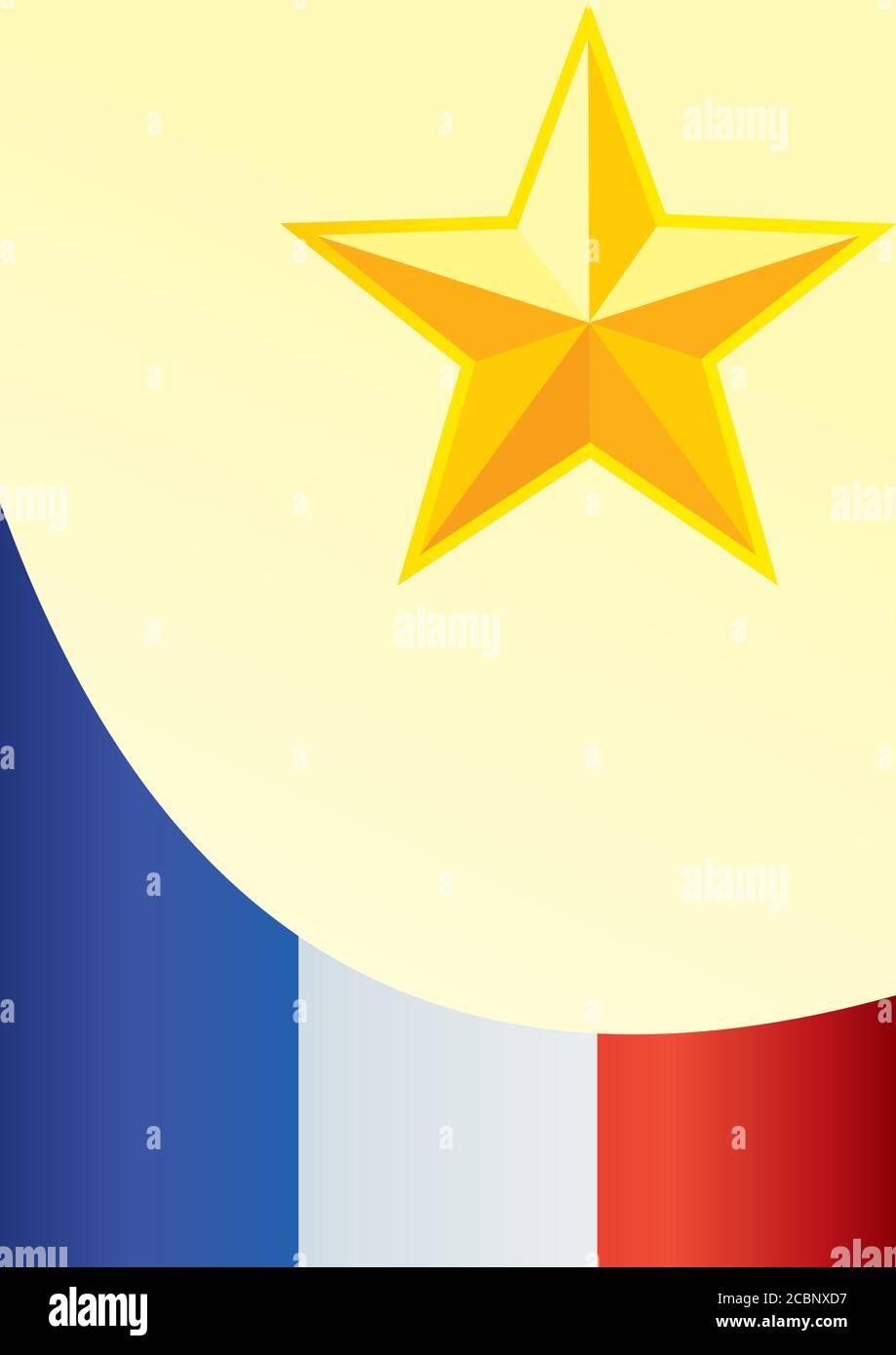 France, template for the award, an official document with a flag and a ...