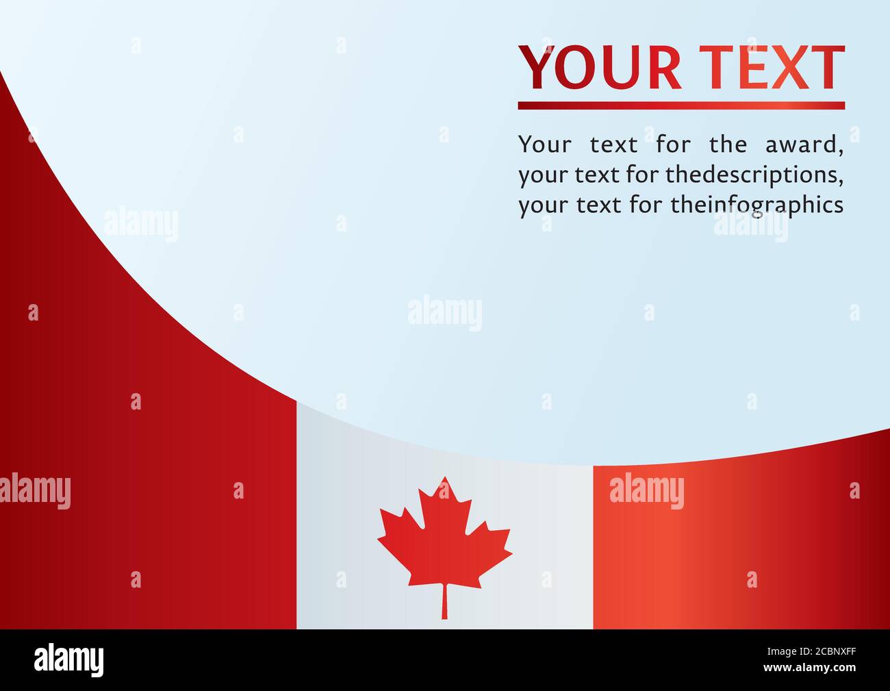 Flag of Canada, template for the award, an official document with a ...