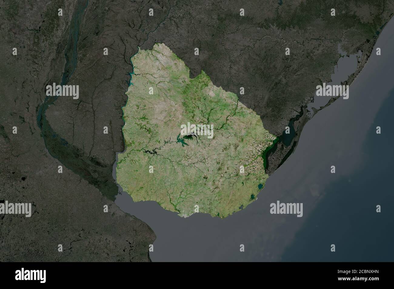 Uruguay map satellite geography hi-res stock photography and images - Alamy