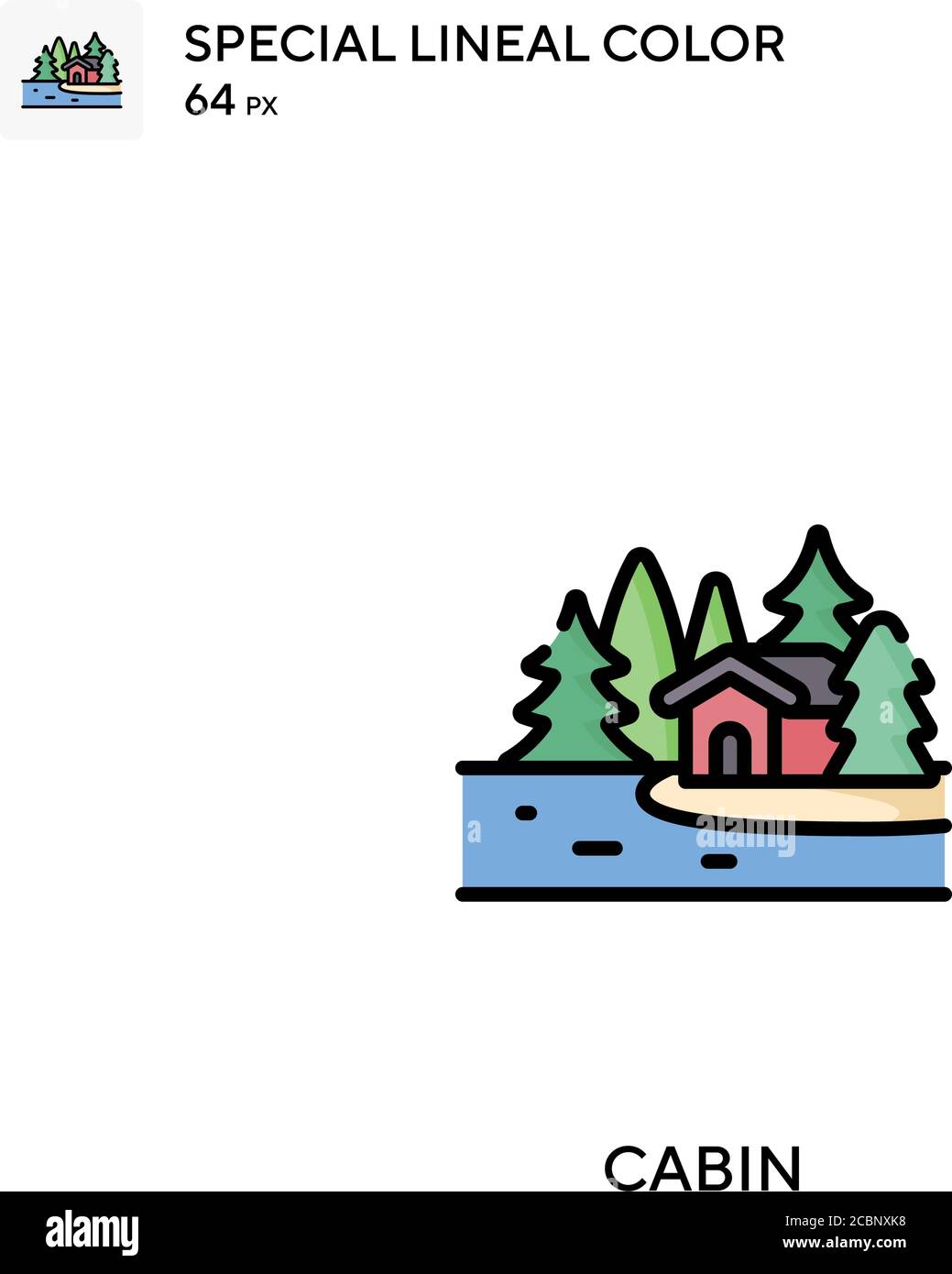 Cabin Special lineal color vector icon. Cabin icons for your business ...
