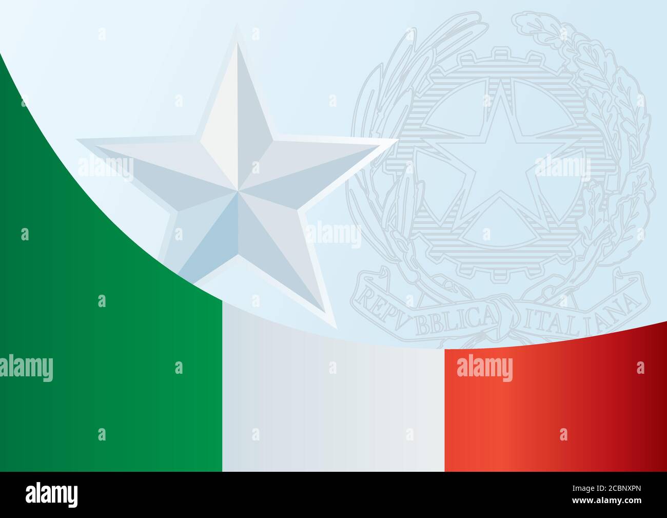 Flag of Italy, template for the award, an official document with a flag ...