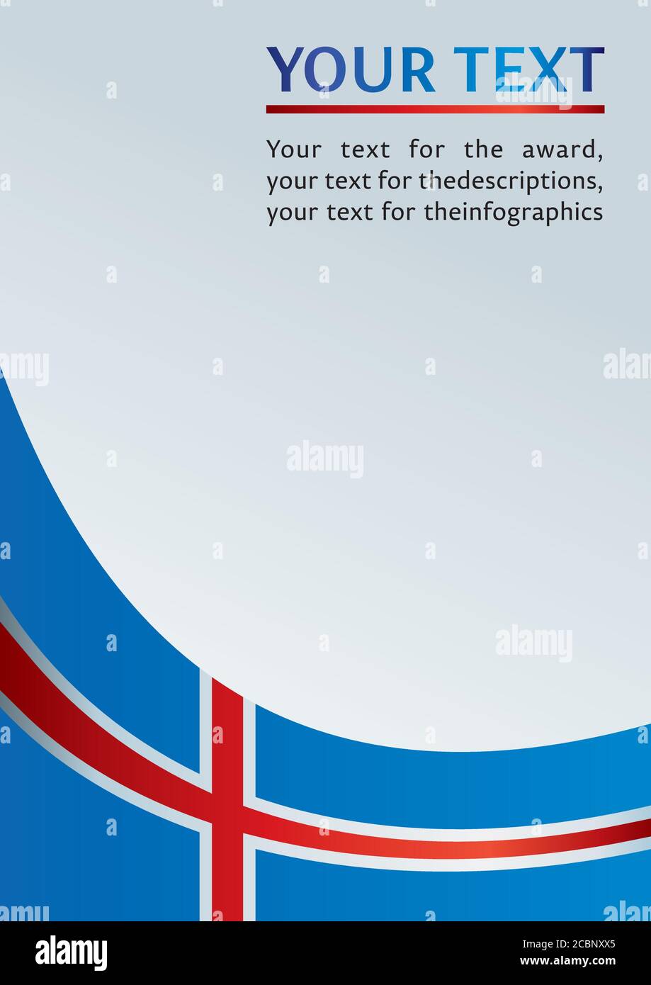 Flag of Iceland, template for the award, an official document with the ...