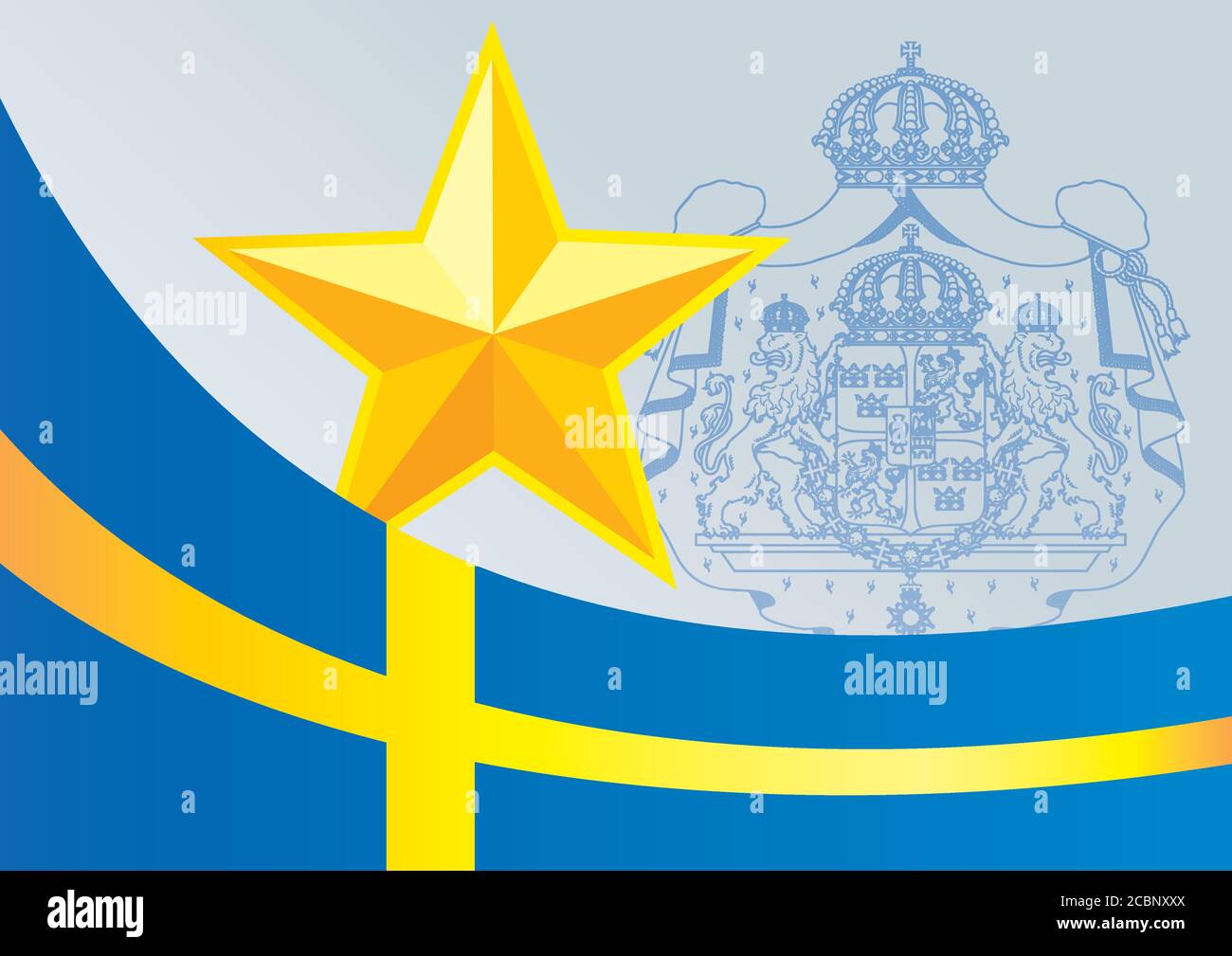 Flag of Sweden, template for the award, an official document from the ...