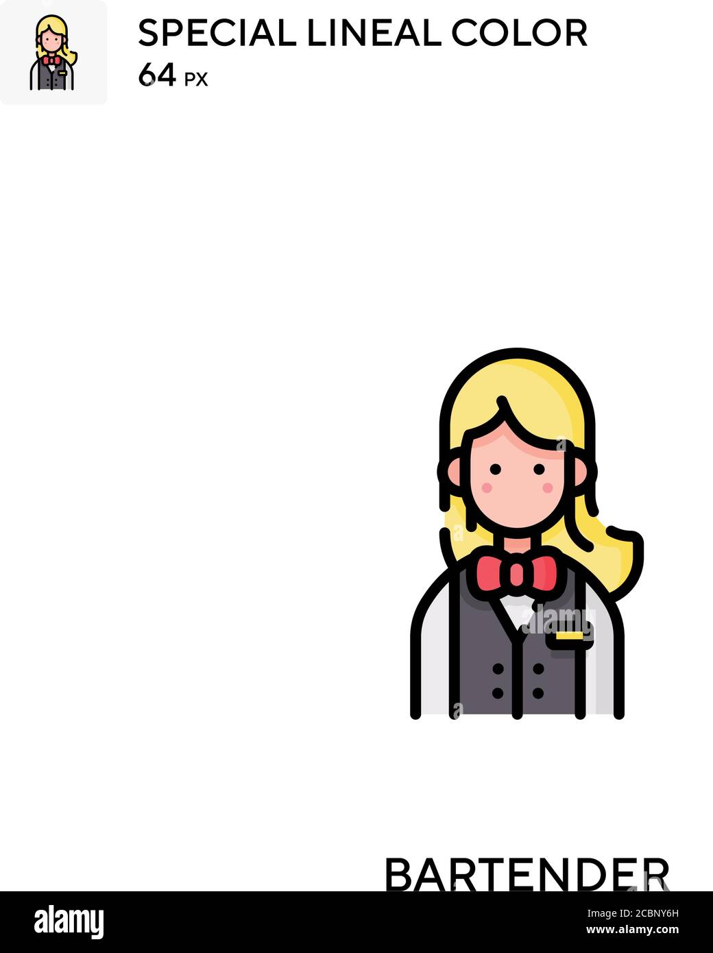 Bartender Special lineal color vector icon. Bartender icons for your ...