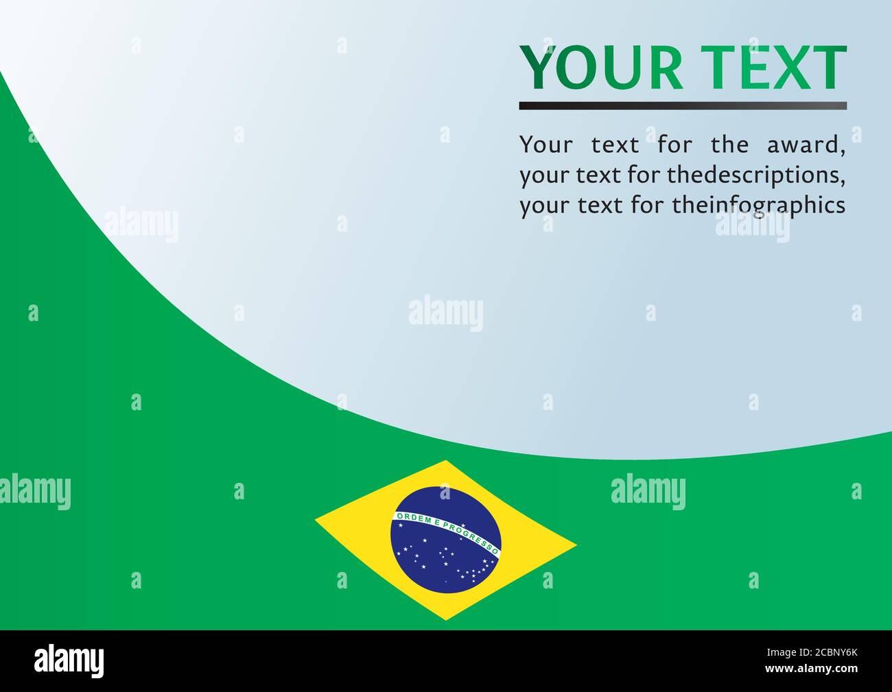 Flag of Brazil, template for the award, an official document with the ...