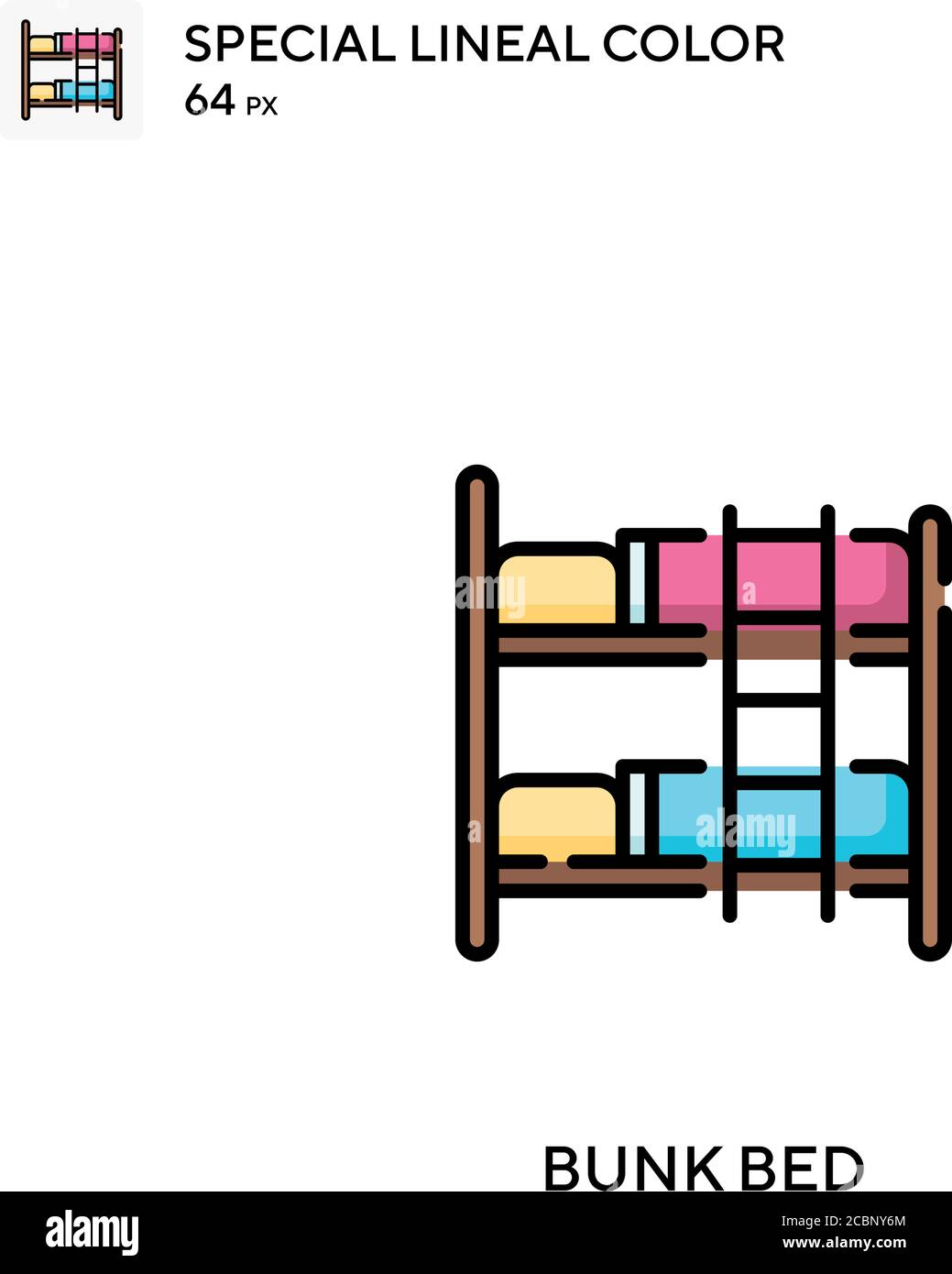 Bunk Bed Special Lineal Color Vector Icon Bunk Bed Icons For Your