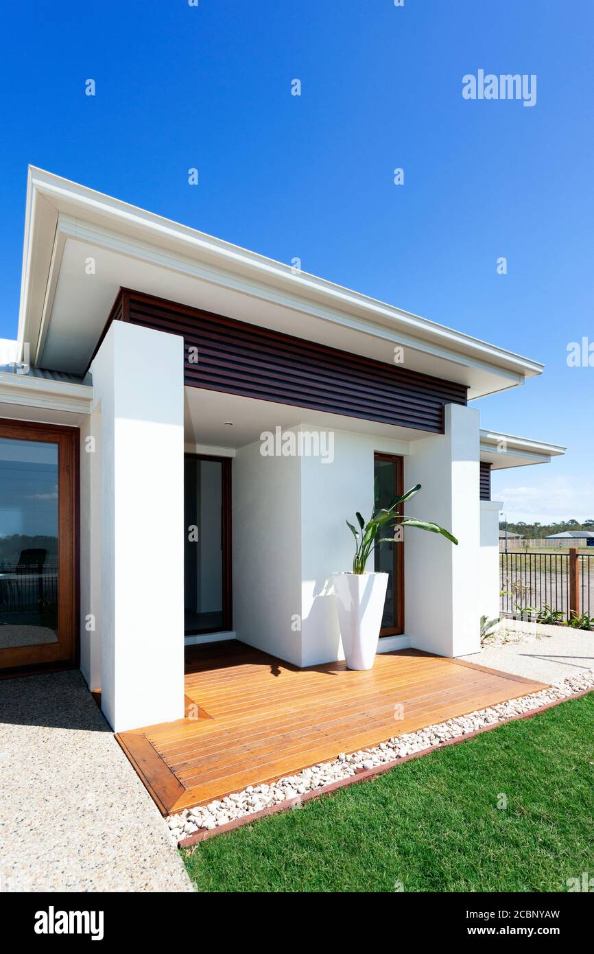 Front view of a modern house. Real estate, housing, family, domestic ...