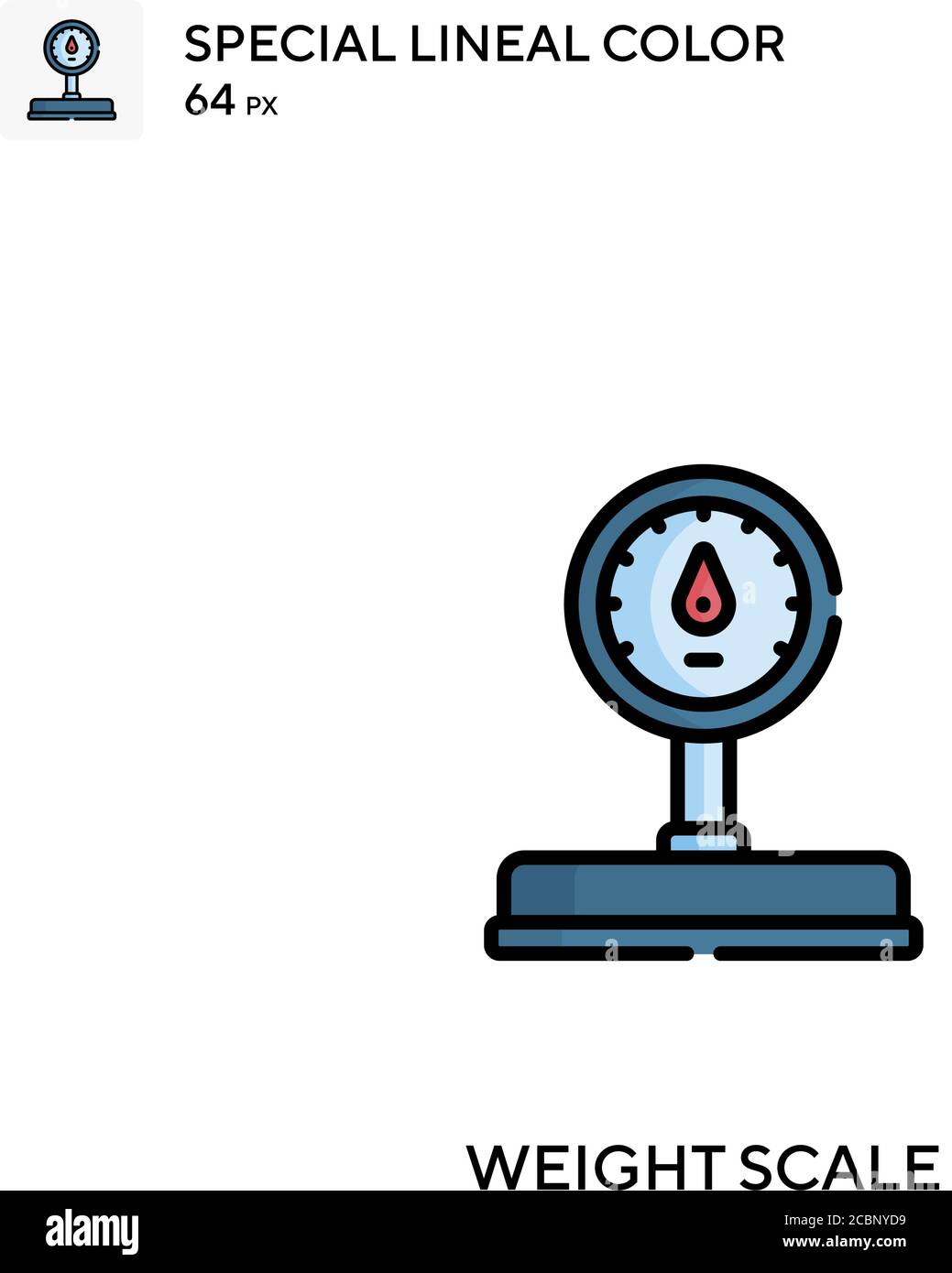 Weight scale Special lineal color vector icon. Weight scale icons for ...