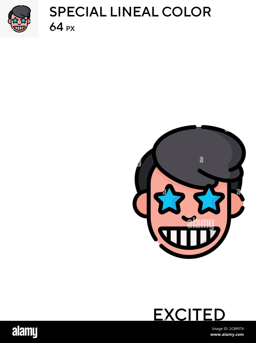 Excited Special lineal color vector icon. Excited icons for your ...