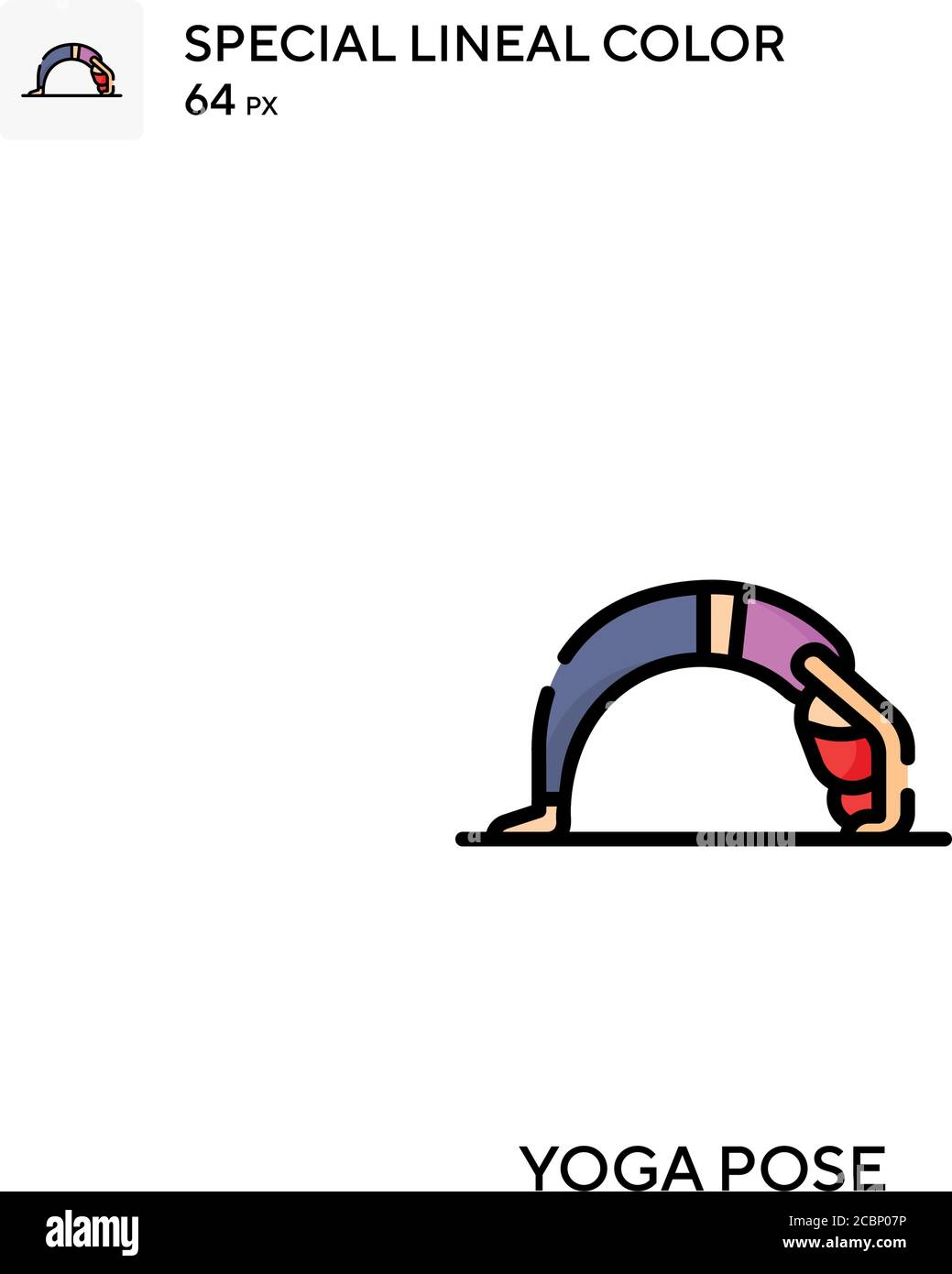 Yoga pose Special lineal color vector icon. Yoga pose icons for your ...