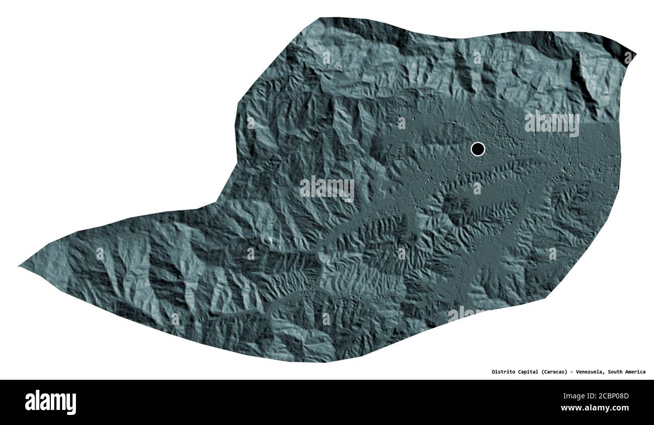 Shape of Distrito Capital, state of Venezuela, with its capital ...
