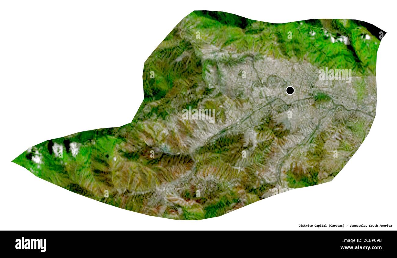 Shape of Distrito Capital, state of Venezuela, with its capital ...