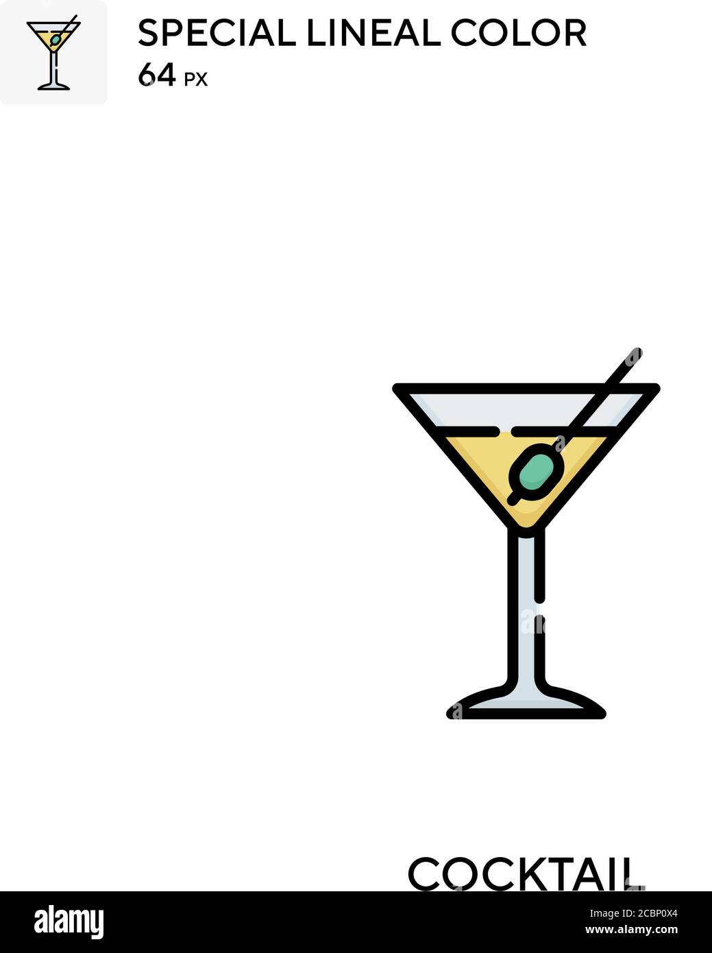 Cocktail Special lineal color vector icon. Cocktail icons for your ...