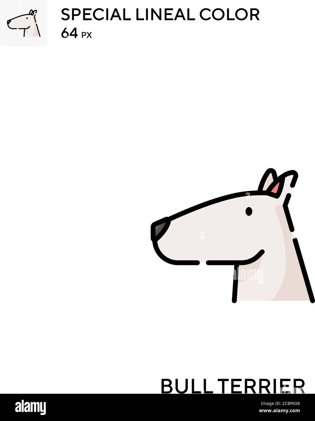 Bull terrier Special lineal color vector icon. Bull terrier icons for ...