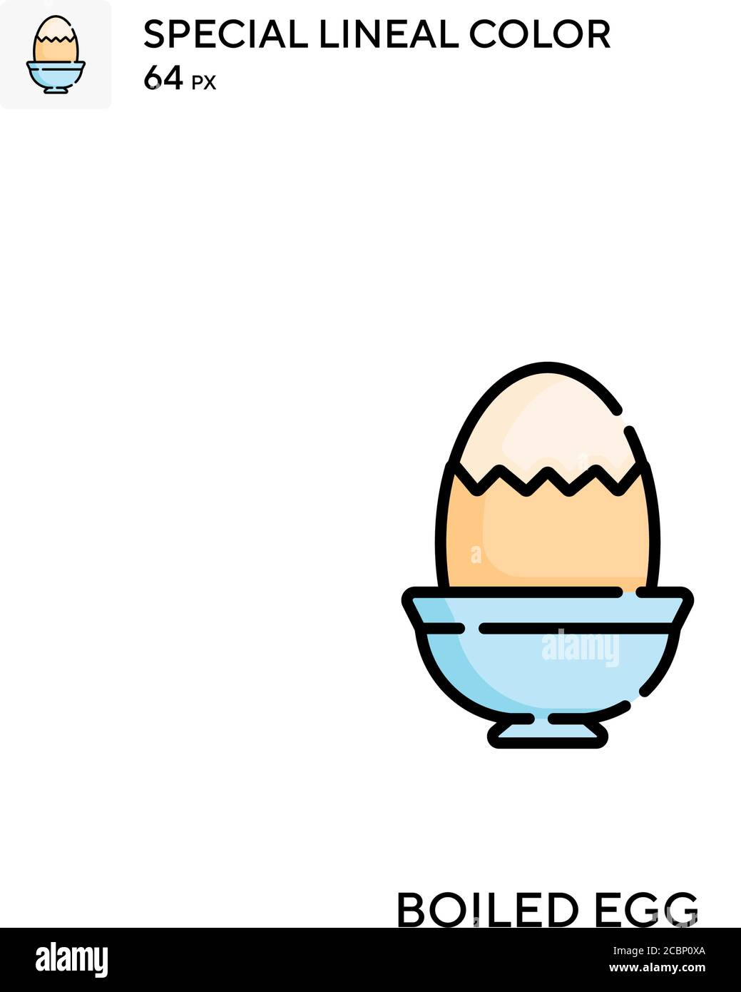 Boiled egg Special lineal color vector icon. Boiled egg icons for your ...
