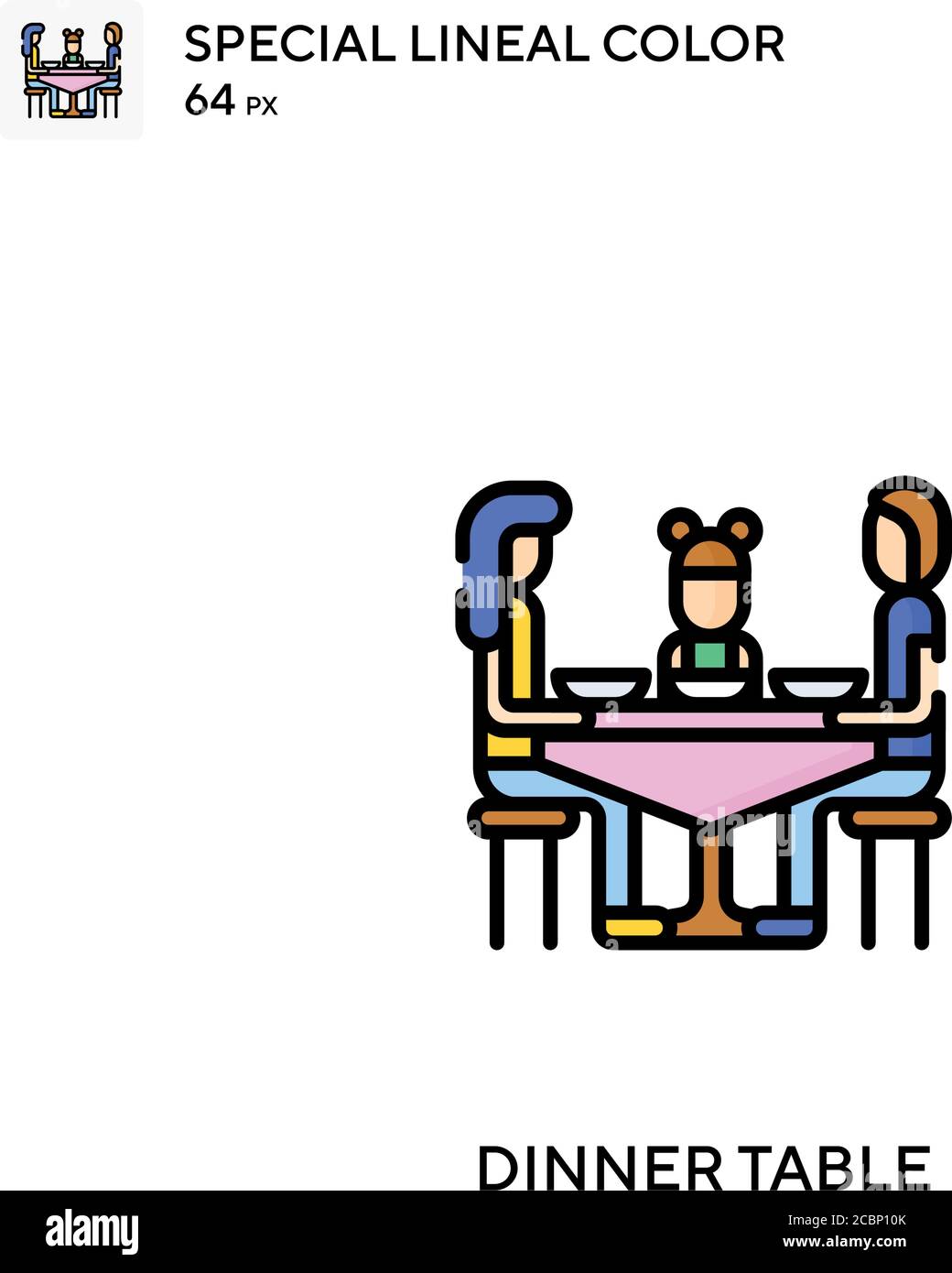Dinner table Special lineal color vector icon. Dinner table icons for your business project ...