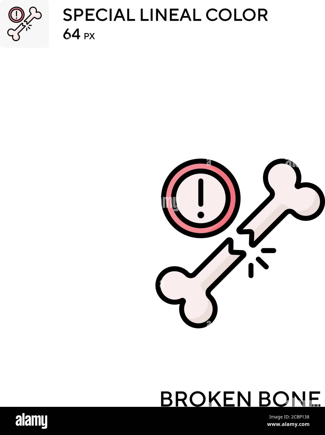 Broken bone Special lineal color vector icon. Broken bone icons for ...