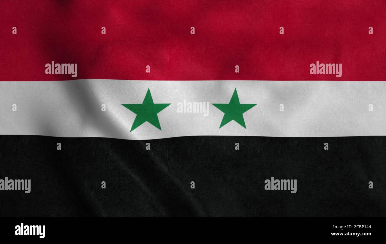 Syria flag waving in the wind. 3d illustration Stock Photo - Alamy