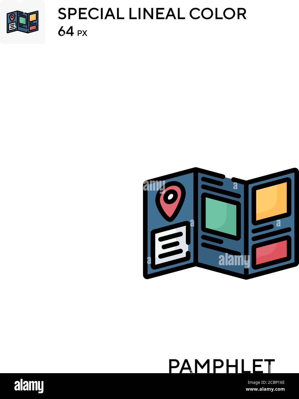 Pamphlet Special lineal color vector icon. Pamphlet icons for your ...
