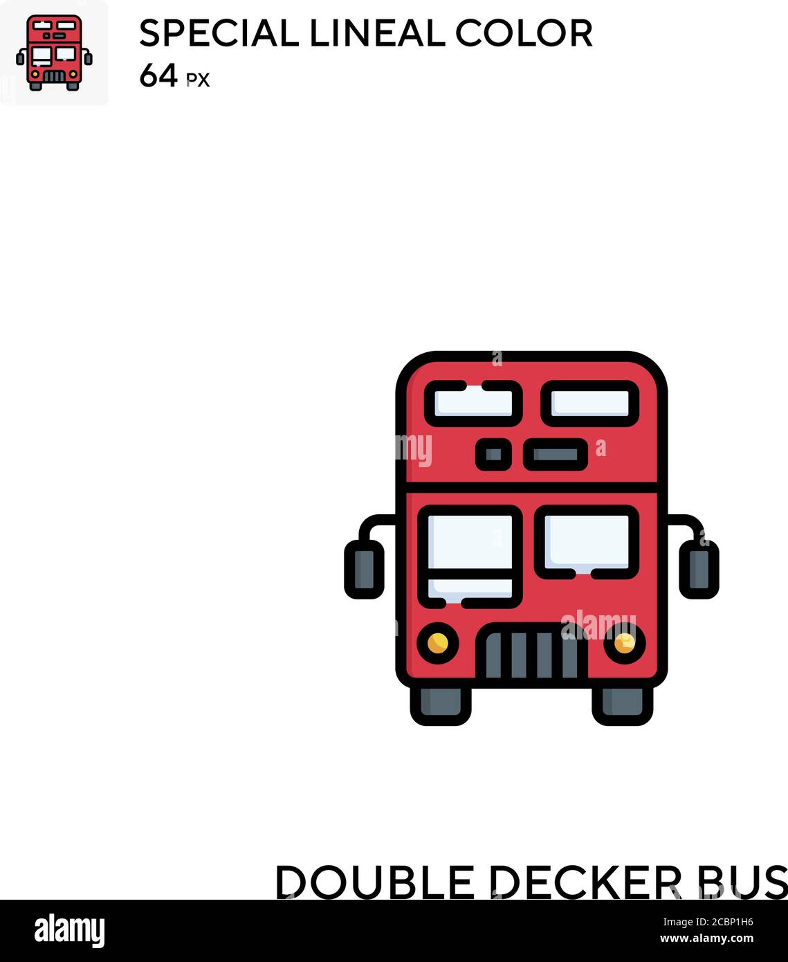 Double decker bus Special lineal color vector icon. Double decker bus ...