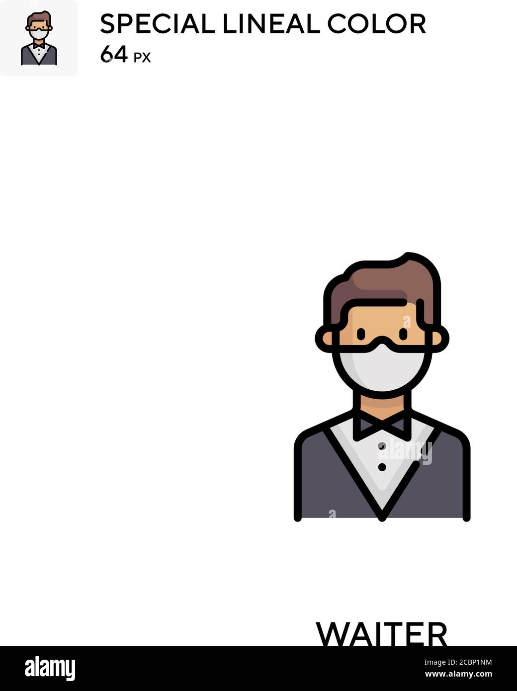 Waiter Special lineal color vector icon. Waiter icons for your business ...