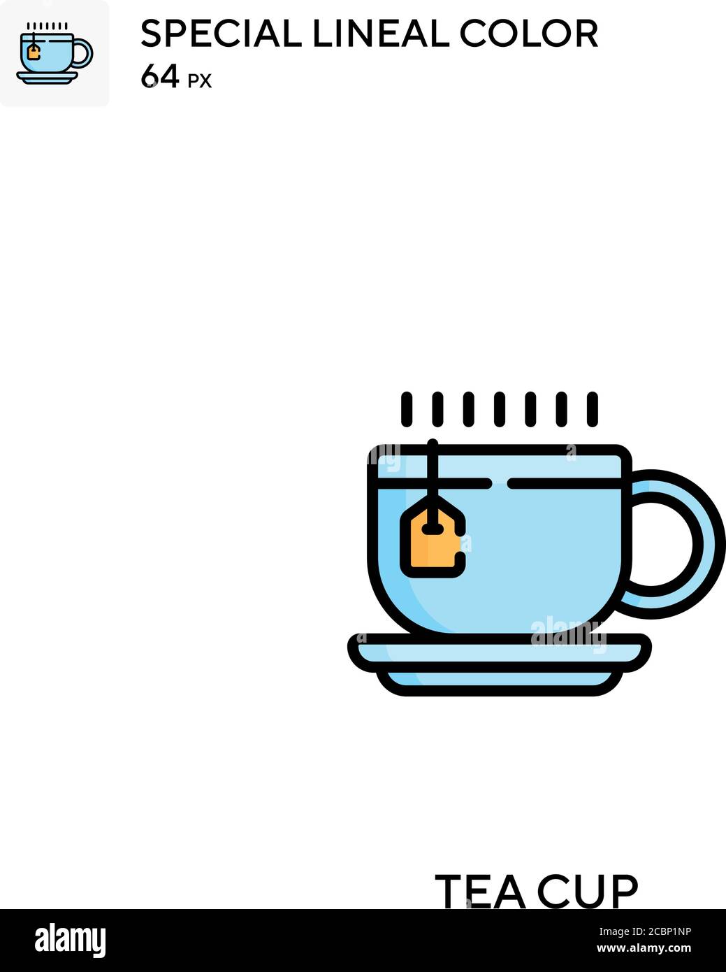 Tea cup Special lineal color vector icon. Tea cup icons for your ...