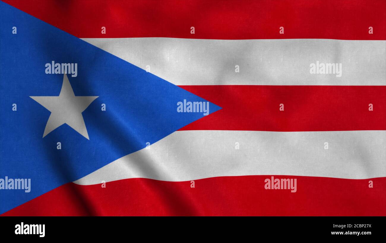 Puerto Rico flag waving in the wind. 3d illustration Stock Photo - Alamy