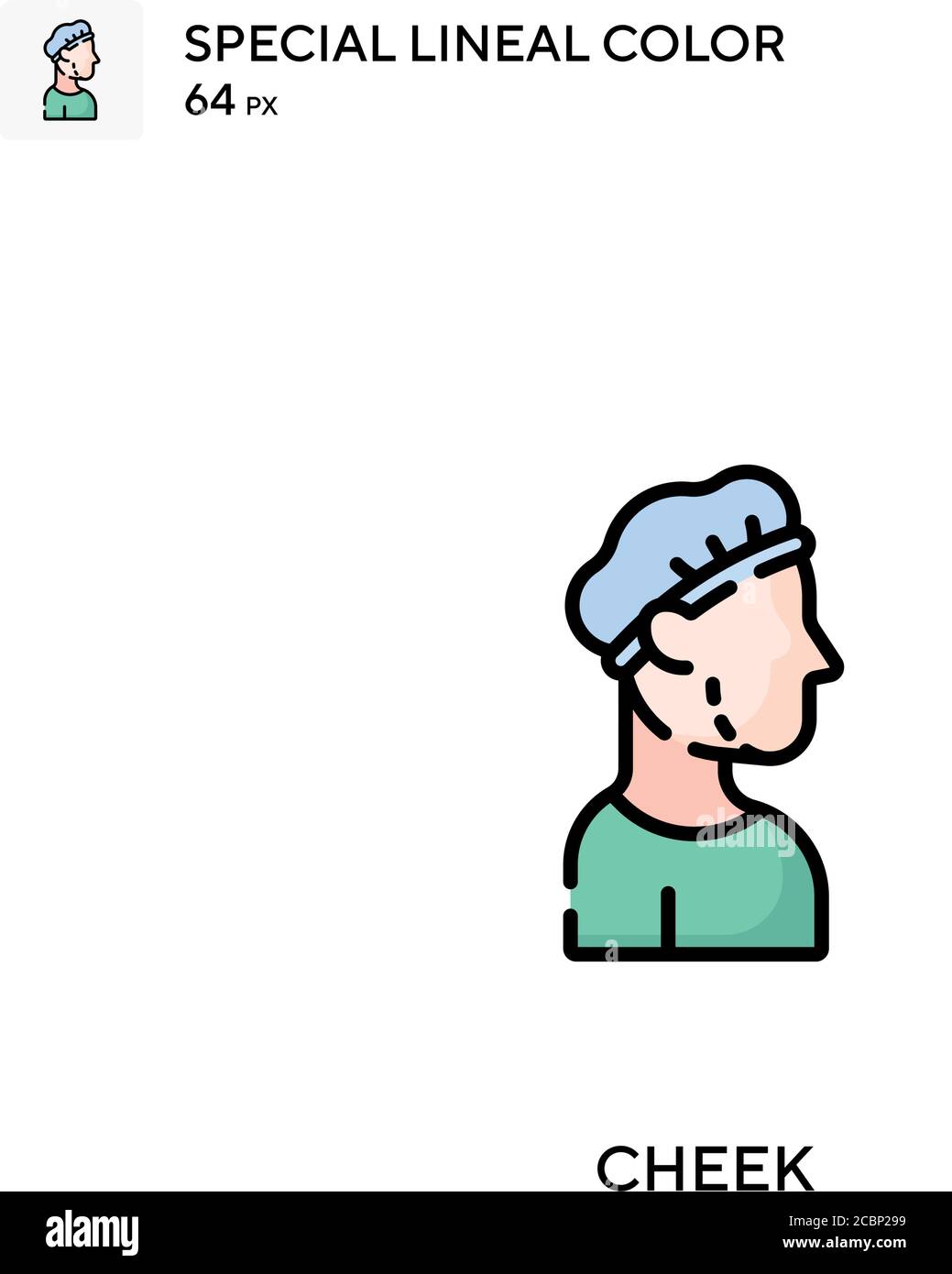 Cheek Special lineal color vector icon. Cheek icons for your business ...