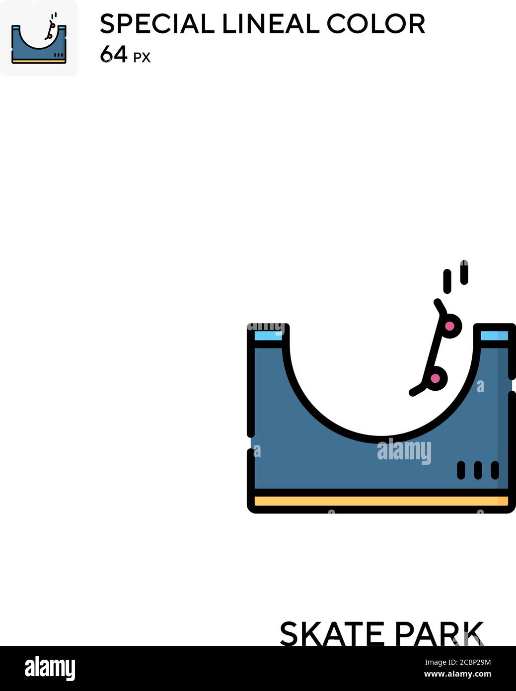 Skate park Special lineal color vector icon. Skate park icons for your ...