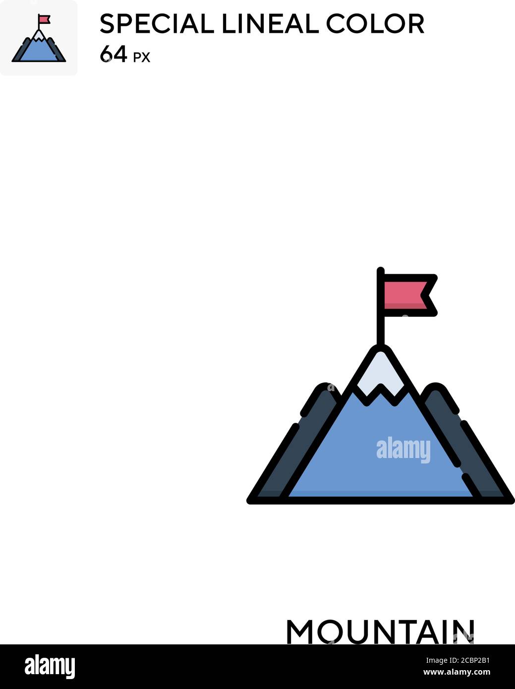 Mountain Special lineal color vector icon. Mountain icons for your ...