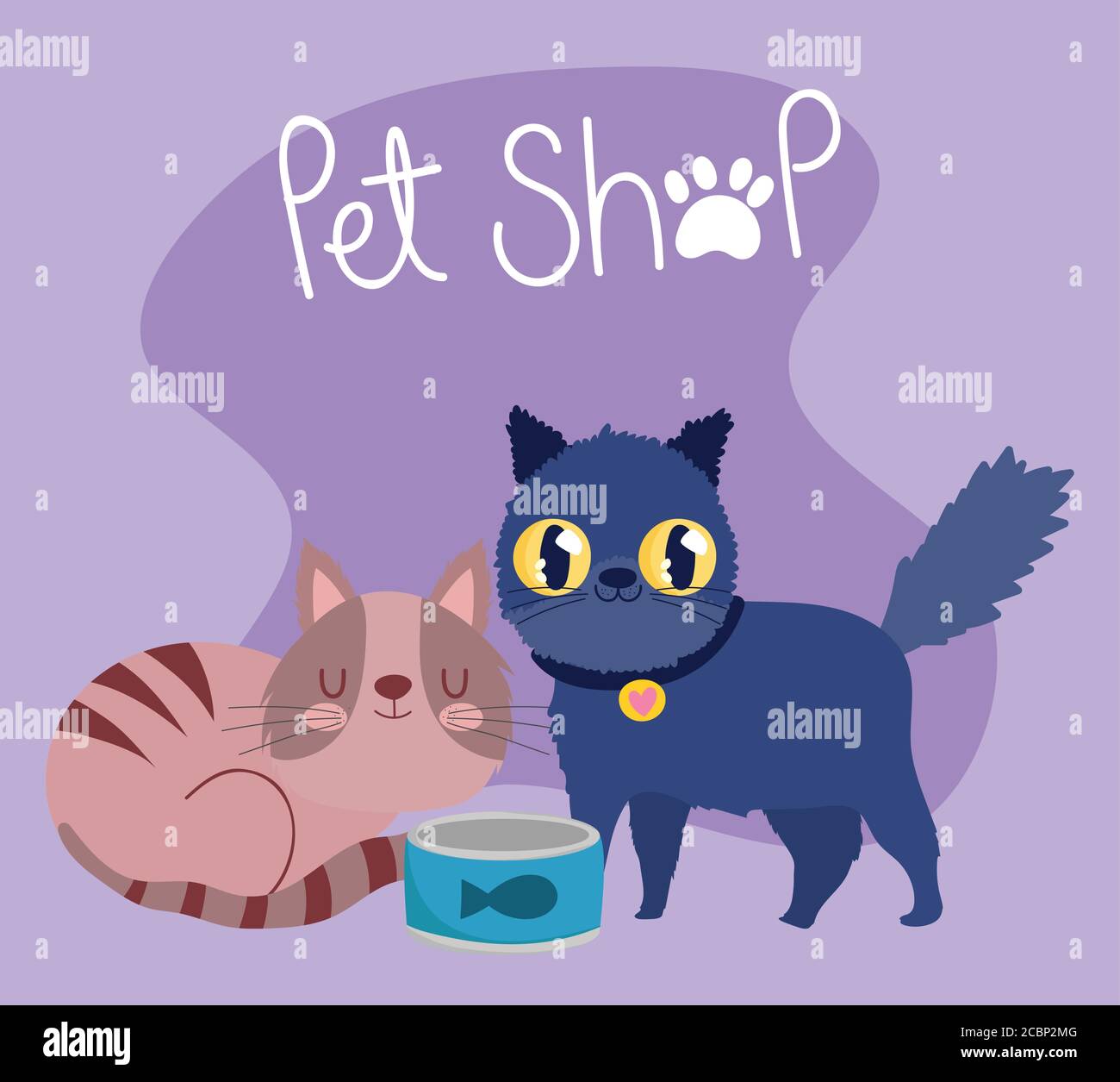 pet shop, black and striped cats with fish can food animal domestic ...