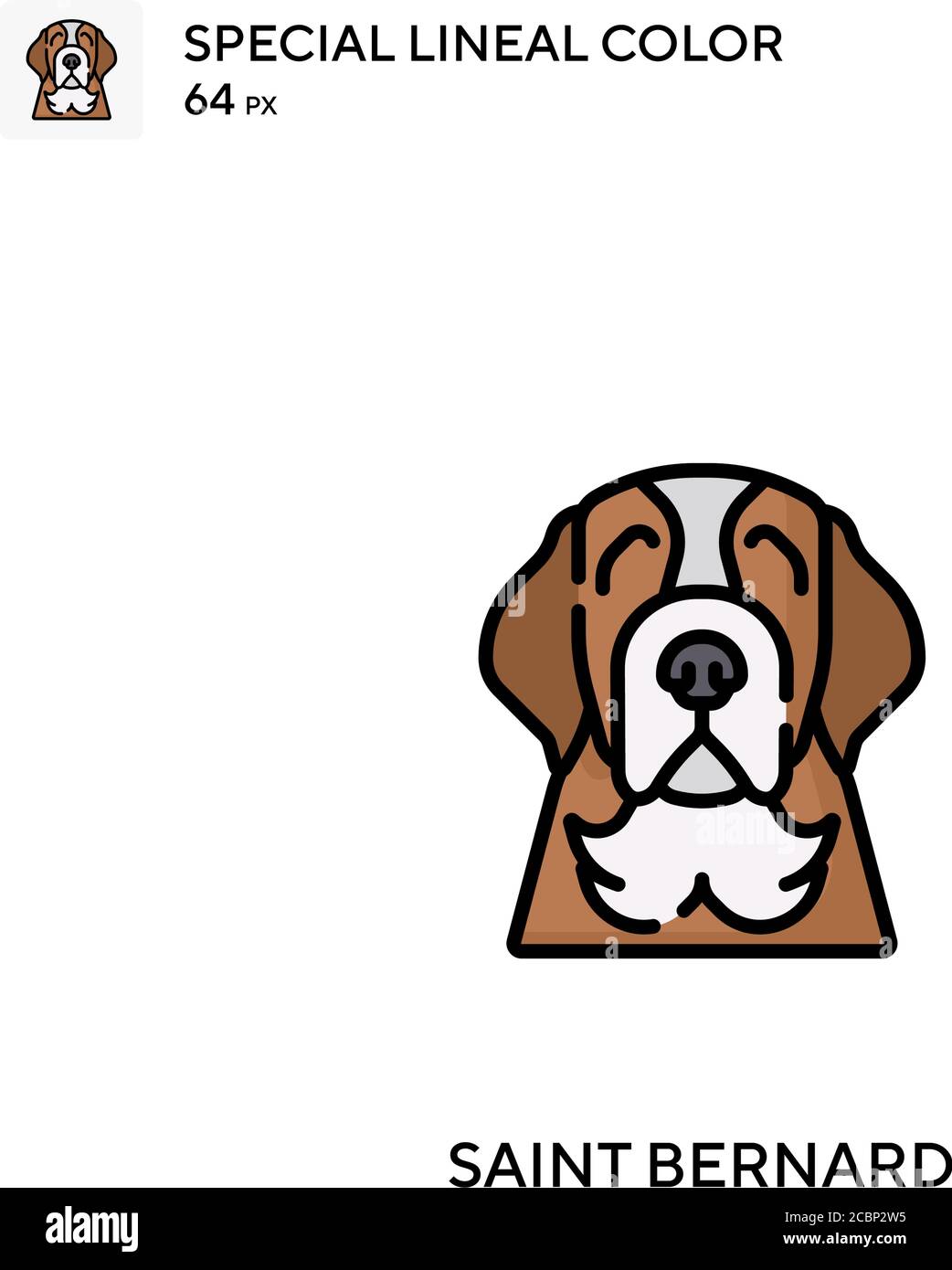 Saint bernard Special lineal color vector icon. Saint bernard icons for ...