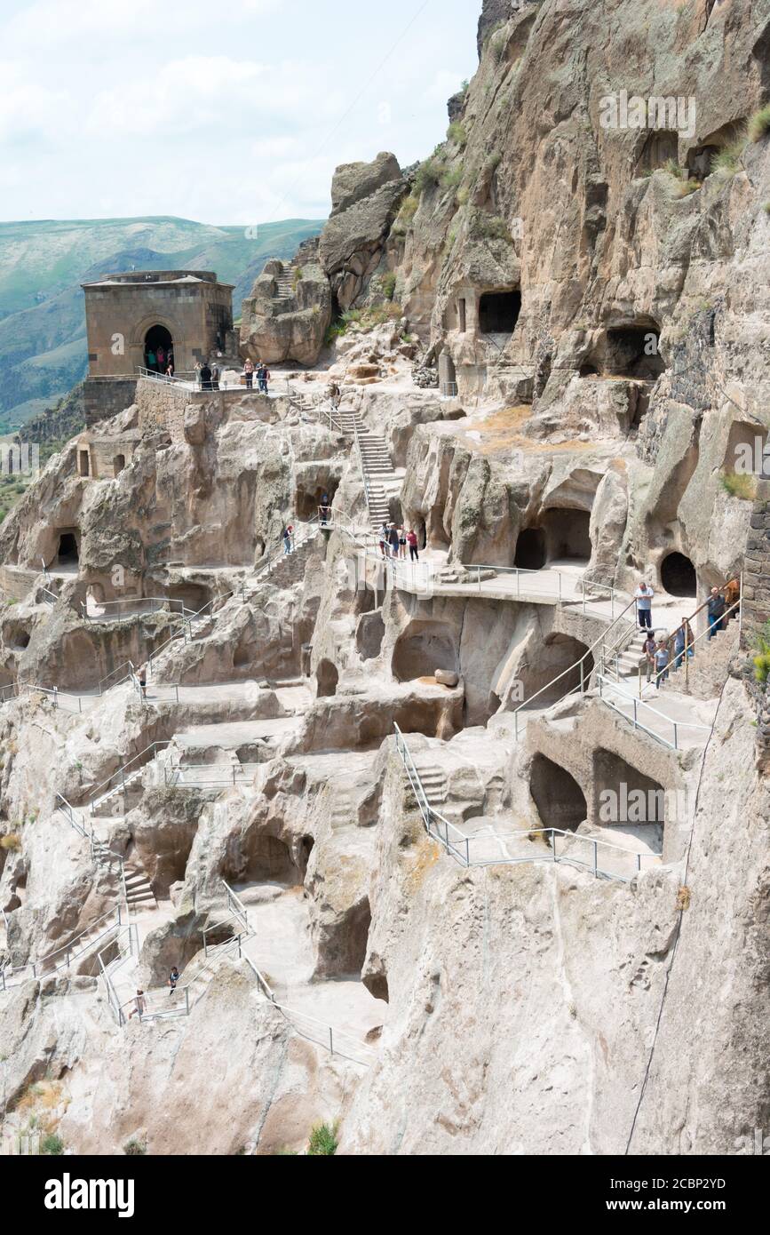 Vardzia, Georgia - Vardzia Cave Monastery complex and ancient city. a ...