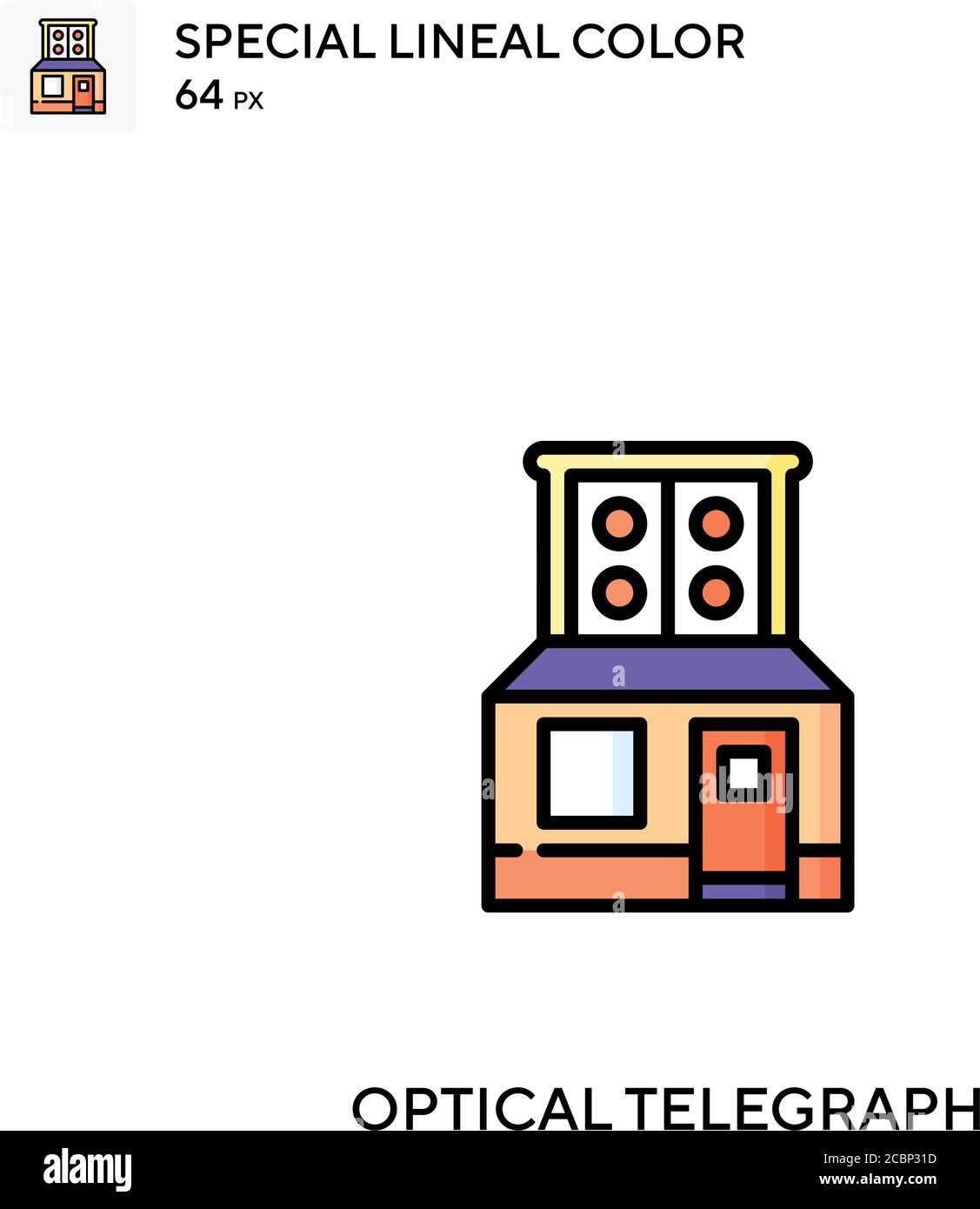 Optical telegraph Special lineal color vector icon. Optical telegraph ...